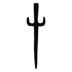 Simple straight dagger silhouette Royalty Free Vector Image