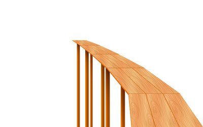 Wooden bridge on white background Royalty Free Vector Image