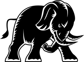 Elephant Charging Drawing