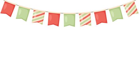 Celebration flag garland bunting red green Vector Image