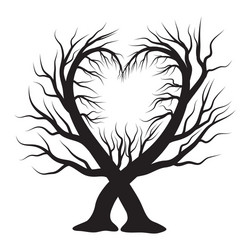 Heart tree symbol icon design beautiful isolated Vector Image