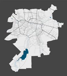 Lublin map city poster Royalty Free Vector Image