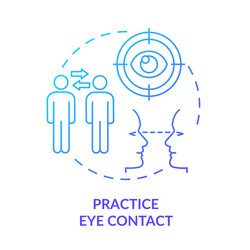 Practice eye contact turquoise concept icon Vector Image