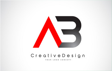 Red ab brush letter logo design artistic Vector Image