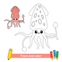 Trace and color for kids whale Royalty Free Vector Image