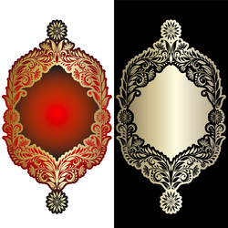 Wsp in calligraphy framework label Royalty Free Vector Image