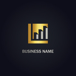 Graph economy business logo Royalty Free Vector Image