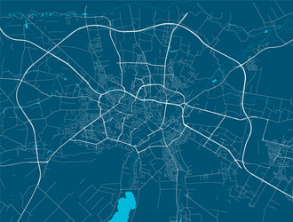 Lublin map detailed city poster Royalty Free Vector Image