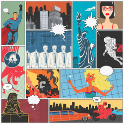 Page comics layout concept Royalty Free Vector Image