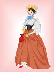Victorian fashioned lady Royalty Free Vector Image