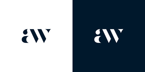 Minimal letters aw logo design Royalty Free Vector Image