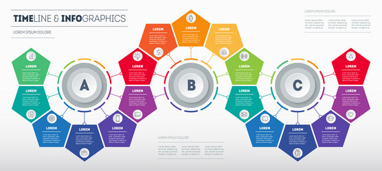 Infographic consisting 10 parts divided into 2 Vector Image