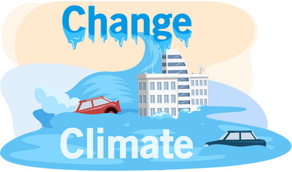 Global warming world ocean level rise due Vector Image