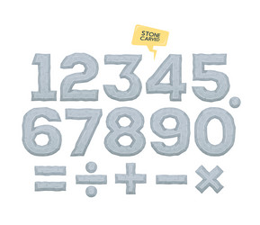 Set of roman numerals old stone carved numbers Vector Image