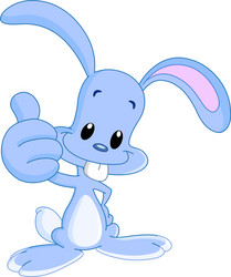 Cartoon rabbit giving thumb up Royalty Free Vector Image