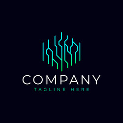 Abstract blue spark tech logo design Royalty Free Vector