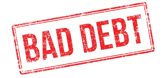 Bad debt rubber stamp Royalty Free Vector Image