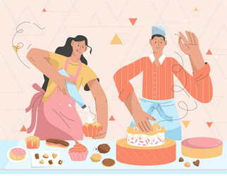 Making a cake Royalty Free Vector Image - VectorStock