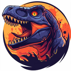 Esport logotype dinosaur icon sticker t-rex Vector Image