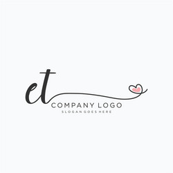 Et initial handwriting logo design Royalty Free Vector Image