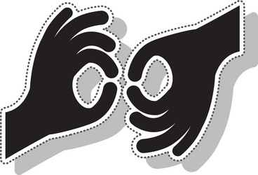 Hands language signs isolated icon Royalty Free Vector Image