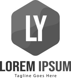 Initial ly logo template with modern frame Vector Image