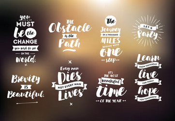 Motivational and inspirational quotes set Vector Image