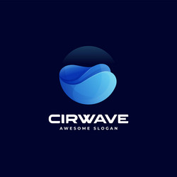 Wavy blue logo water wave 3d gradient icon Vector Image