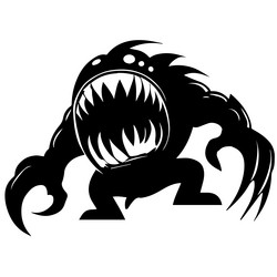 Monster aggressively walking Royalty Free Vector Image