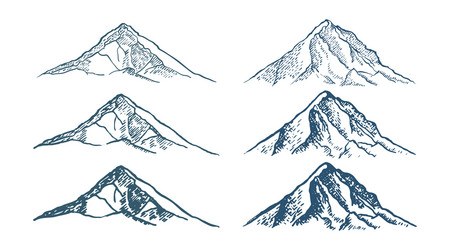 Set of mountain icons Royalty Free Vector Image