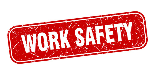 Work safety red grunge stamp Royalty Free Vector Image