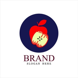 Apple logo with green circle Royalty Free Vector Image