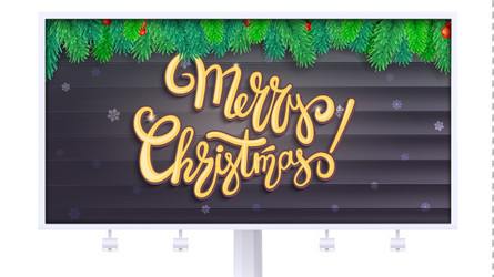 Billboard with merry christmas greetings Vector Image