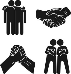 Brotherhood icon simple style Royalty Free Vector Image