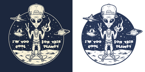 Bad alien Royalty Free Vector Image - VectorStock