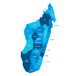 Madagascar political map of administrative Vector Image