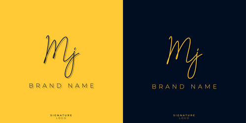 Initial letters mj monogram logo design bundle Vector Image