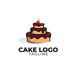 Cake cute cartoon logo template Royalty Free Vector Image
