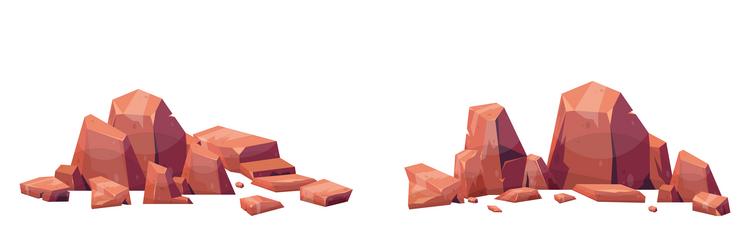 Cartoon stones collection isolated on white Vector Image