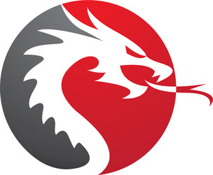 Square fire dragon Royalty Free Vector Image - VectorStock