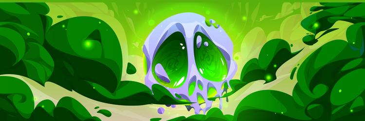 Magic toxic background with green clouds Vector Image