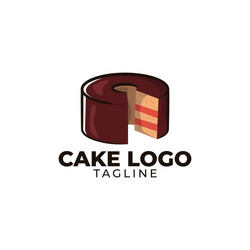 Cake cute cartoon logo template Royalty Free Vector Image