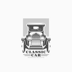 Hot rod car logo template design element Vector Image