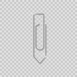 Clip set realistic paperclip attach office metal Vector Image
