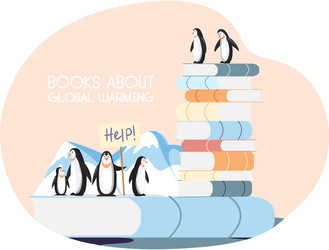 Group of penguin need help stand with sign calling