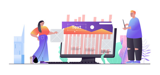 Web development banner concept Royalty Free Vector Image