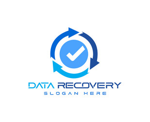 Data recovery logo design templates Royalty Free Vector