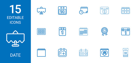 Date icons Royalty Free Vector Image - VectorStock