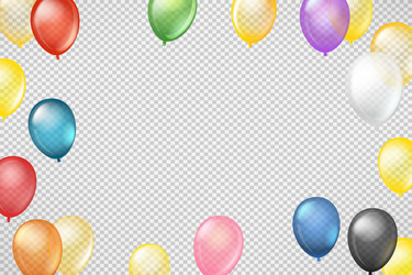 Flying white transparent balloons Royalty Free Vector Image