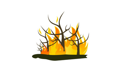 Forest fire natural disaster concept Royalty Free Vector